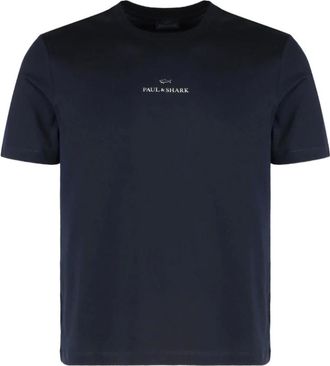 Paul & Shark Homme, Tops, Bleu, Taille: 3XL Crew Neck T-Shirt