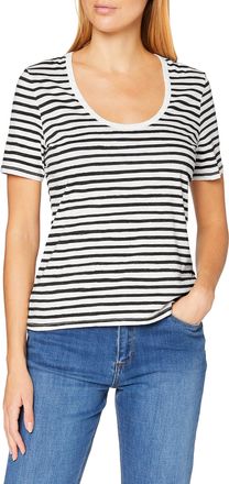 Marc O'Polo Damen M06215551447 T-Shirt, Mehrfarbig (Multi/Black Z05), Small (Herstellergr&ouml;&szlig;e: S)