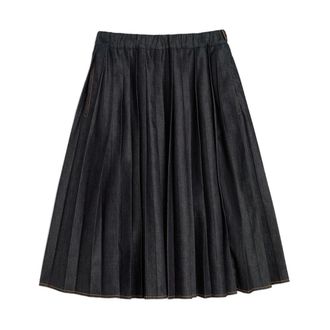 Jil Sander Leichter Plissee-Rock aus Denim - - Skirts - Damen - Blau - S