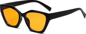 Generic Lunettes de soleil rétro classiques oeil de chat tendance pour hommes et femmes vintage Cateye Sports UV 400 lunettes de soleil tendance, Orange noir,