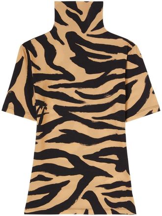 Off-white haut ajust&eacute; &agrave; imprim&eacute; z&egrave;bre - Tons neutres