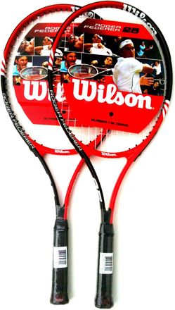 Wilson Roger Federer 25 BR x 2 Tennisschl&auml;ger f&uuml;r Kinder