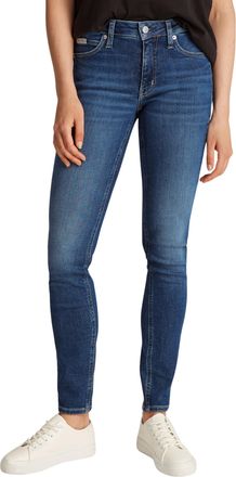 Calvin Klein Damen Jeans Hose Mid Rise Skinny Fit, Blau (Denim Dark), 34W/34L