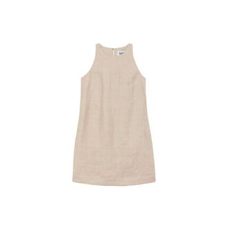 Alpha Studio Femme, Tops, Beige, Taille: 44 FR Robe en lin lumineux &agrave; encolure en V