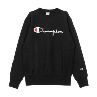 Champion Schwarzer Crewneck Sweatshirt mit Gro&szlig;em Logo - - Sweatshirts & Hoodies - Herren - Schwarzk - L