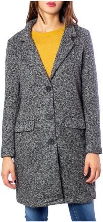 Jacqueline de Yong Jacqueline de Yong, Femme, Manteaux, Gris, Taille: 34 FR Manteau Gris Marl Bouton Automne/Hiver Style