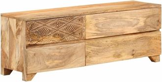 vidaXL Vidaxl - Meuble tv Bois de manguier solide 110x30x40 cm