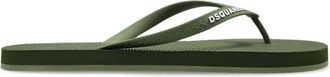 Dsquared2 Homme, Chaussures, Vert, Taille: 46 EU Logo Flip Flops
