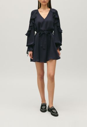 Claudie Pierlot Robe courte volants marine