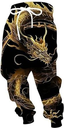 Keephen Pantalon de Jogging pour Hommes Dragon Imprimé en 3D Graphic Sport Pantalon de Jogging Pantalon de Fantaisie décontracté avec Poches