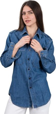 Roy Rogers Femme, Blouses et Chemises, Bleu, Taille: 42 FR Military Shirt