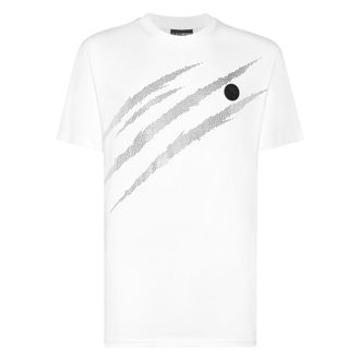 Plein Sport Homme, Tops, Blanc, Taille: S T-Shirt Col Rond Scratch