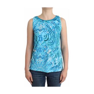 John Galliano Blau Bedrucktes Tanktop - - Tops - Damen - Mehrfarbig - XS