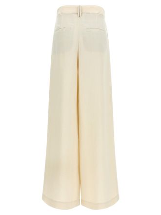 Brunello Cucinelli Womens White Viscose Casual Pants