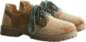 Generic NYSBH Chaussures plates quatre saisons en daim de qualit&eacute; &agrave; lacets unisexes pour homme et femme, marron, 40.5 EU