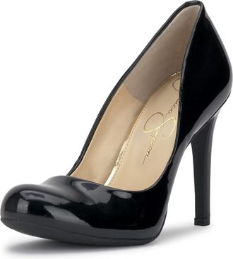 Jessica Simpson Calie Damen-Pumps aus Lackleder mit runder Zehenpartie, Schwarz Lack, 39.5 EU