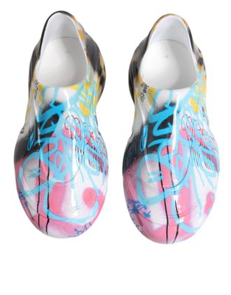 Dolce & Gabbana Mens Multicolor Graffiti Daymaster Sneakers Shoes Calf Leather