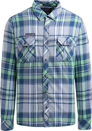 Camp David Herren Karohemd Langarm mit Klappentaschen Flight Green, XXXL