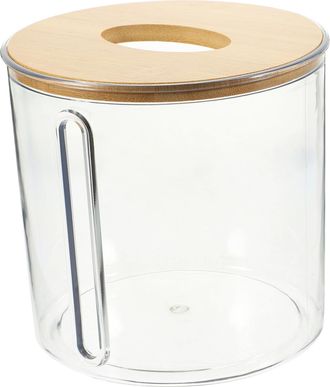 Pretyzoom Transparente Runde Taschentuchbox Aus Kunststoff Mit Deckel Multifunktionaler Papierhandtuchhalter F&uuml;rs Wohnzimmer Und Badezimmer Dekorativer Aufbewah