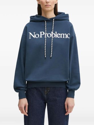 Aries graphic-print hoodie - Blau