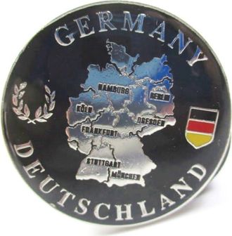 Generic Germany Metall Magnet Medaille Souvenir rund mit Deutschland Karte