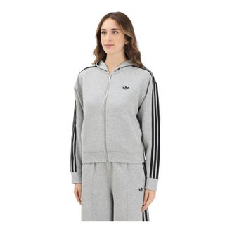 adidas Femme, Sweatshirts et sweats &agrave; capuche, Gris, Taille: 36 FR Adicolor 3-Stripes Spacer Full-Zip Sweat &agrave; capuche