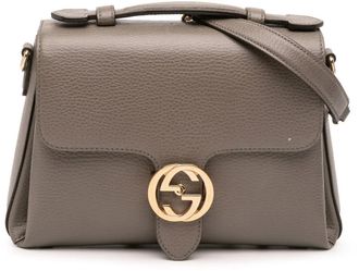 Gucci Hobo Bags - Small Dollar Calf Interlocking G Satchel - Gr. unisize - in Grau - f&uuml;r Damen
