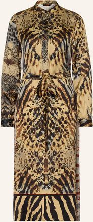 Miss Goodlife Miss Goodlife Satinkleid Blue Zebra beige