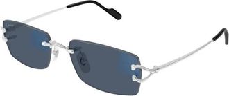 Cartier CT0563S001 Rimless Metal Sunglasses - Silver