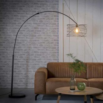 Pier Import Lampadaire arc forme tourbillon anthracite noir