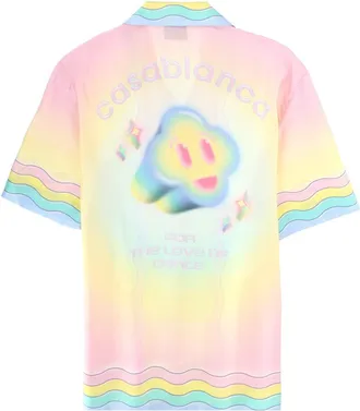Casablanca Flaming Tennis Ball Silk Shirt - Multicolor