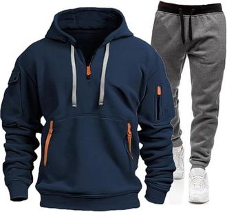Generic Tenue Sport Homme Ensemble Sweat-Shirt &Agrave; Capuche Et Pantalon Sportwear Mode Casual Tenue Sport Homme D&eacute;contract&eacute; Ensemble 2 Pi&egrave;ces Tracksuit D&eacute;contrac