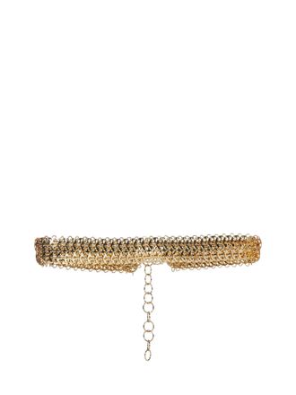 Paco Rabanne Womens Belt With Gold Brass Discs