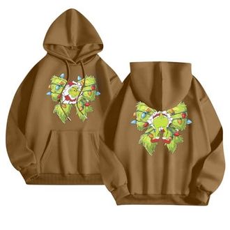 Generic Le Grinch Sweat Femme A Capuche Pilou Vetement Costume Pull Christmas Pulls 2025 Moche Adulte The Plaid Noel Vêtements Oversize Femmes Pyjama Hiver Sw