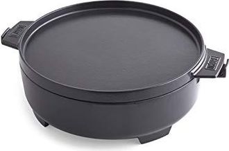 Weber Dutch Oven 2-in-1 f&uuml;r Gourmet BBQ System/Gusseisentopf mit Deckel als Pfanne verwendbar - Schwarz (8857)