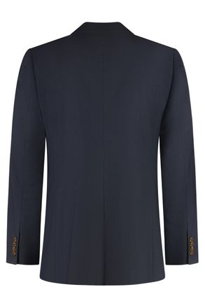 Dolce & Gabbana Mens Double-Breasted Virgin Wool Jacket Dark Blue Suit & Dinner