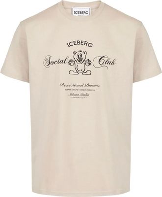 Iceberg Homme, Tops, Beige, Taille: M Cotton Jersey T-Shirt