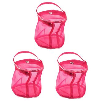 Angoily 3 St&uuml;ck Leichte Stricktasche Gr&ouml;&szlig;e S Rosarot aus Naturmaterial Aufbewahrungsbeutel f&uuml;r Strickgarn und Strickzubeh&ouml;r Tragetaschen Organizer f&uuml;r Zuhause