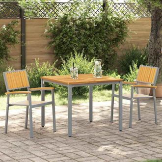 vidaXL Gartenstuhl 2 pcs Braun 56 x 57 x 87cm Massivholz Akazie Vidaxl
