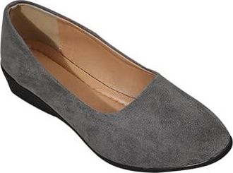 Generic Chaussures compens&eacute;es confortables pour femme - Couleur unie - Classique - Respirantes - Tendance - D&eacute;contract&eacute;es - Chaussures de marche habill&eacute;es - C