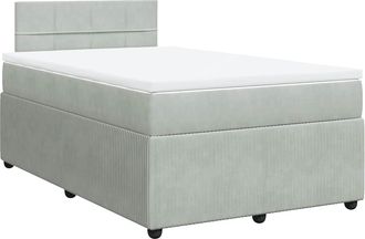 vidaXL Vidaxl - Giroletto A Molle Con Materasso Grigio Chiaro 120x200cm Velluto