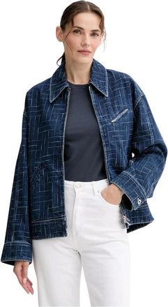 Kenzo Femme, Vestes, Bleu, Taille: 38 FR Veste de travail en denim japonais Weave
