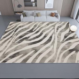 Generic Beige Tapis de Bain antid&eacute;rapant, Moquette d&eacute;coratifs &Eacute;l&eacute;gant Shabby Chic Imprim&eacute; Z&egrave;bre Motif r&eacute;sistant &agrave; la d&eacute;coloration Hydrofuge pour Salon Chambre