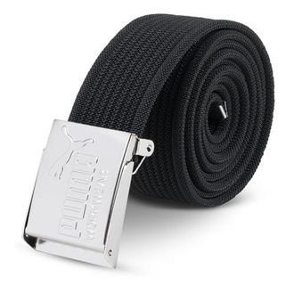 Puma Workwear Ceinture Homme Noire - Ajustable en Continu - Sans Trou - Avec Boucle &agrave; Clip - Robuste & R&eacute;sistante - Longueur : 135 cm, R&eacute;glable &agrave; Volont&eacute; -