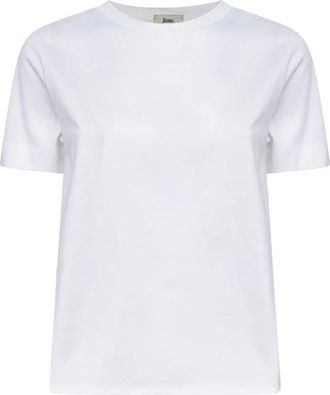 Herno Femme, Tops, Blanc, Taille: 38 FR T-shirt en jersey de coton et taffetas techno