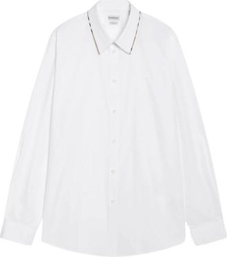 Burberry Check Trim Hemd - - Shirts - Herren - Wei&szlig; - S