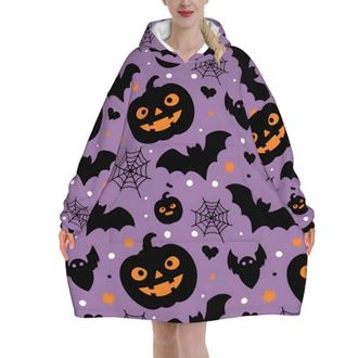 Generic Couverture &agrave; capuche chaude et portable en flanelle douce avec capuche et poche, parfaite pour se d&eacute;tendre en hiver