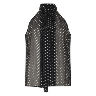 Tom Ford Georgette Neckholder-Top mit Tupfenmuster und Lavalli&egrave;re-Bindeband - - Blouses & Shirts - Damen - Mehrfarbig - XS