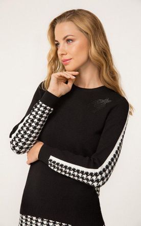 Passioni Strickpullover mit Hahnentritt-Details