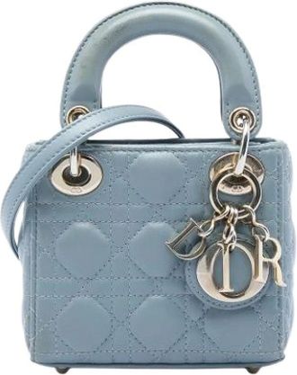 Dior Pre-owned Micro Lady Dior - Femme - Pre-owned - Bleu - Taille: ONE Size